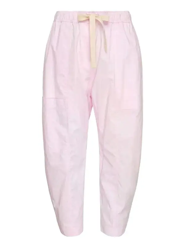 LEE MATHEWS Cotton-poplin Drawstring Trousers - Pink