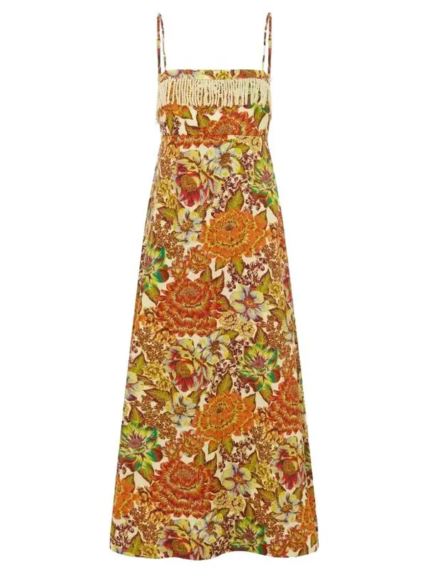 ALEMAIS Lana Floral-print Dress - Orange