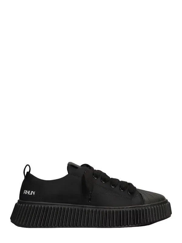 RHUN Treble Triple Ribbed-sole Shell-toe Sneakers - Black