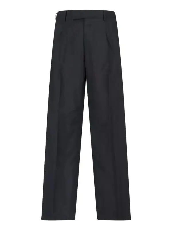 PT TORINO Pleated-detail Wool Trousers - Black