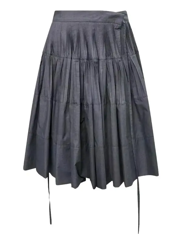 PUSHBUTTON Tiered Pleated Skirt - Grey