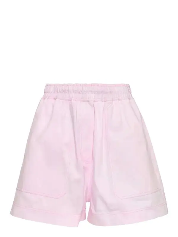 LEE MATHEWS Elasticated-waist Cotton Shorts - Pink