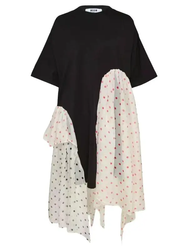 MSGM Polka-dot Layered Dress - Black