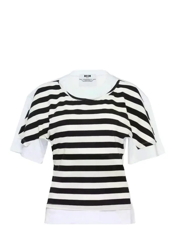 MSGM Striped Layered T-shirt - White