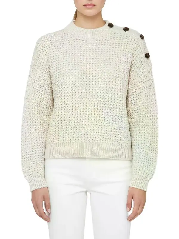 Brunello Cucinelli Button-detail Waffle-knit Sweater - Neutrals