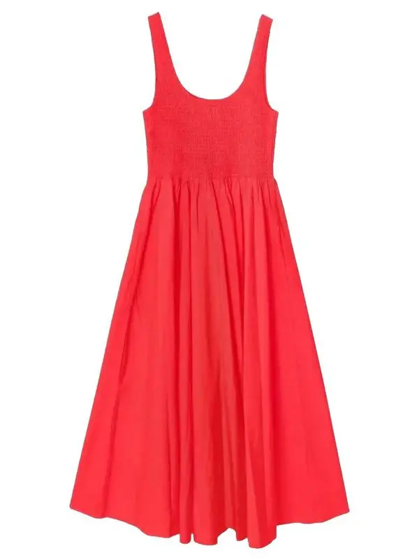 Xirena Florence Smocked Midi Dress - Red