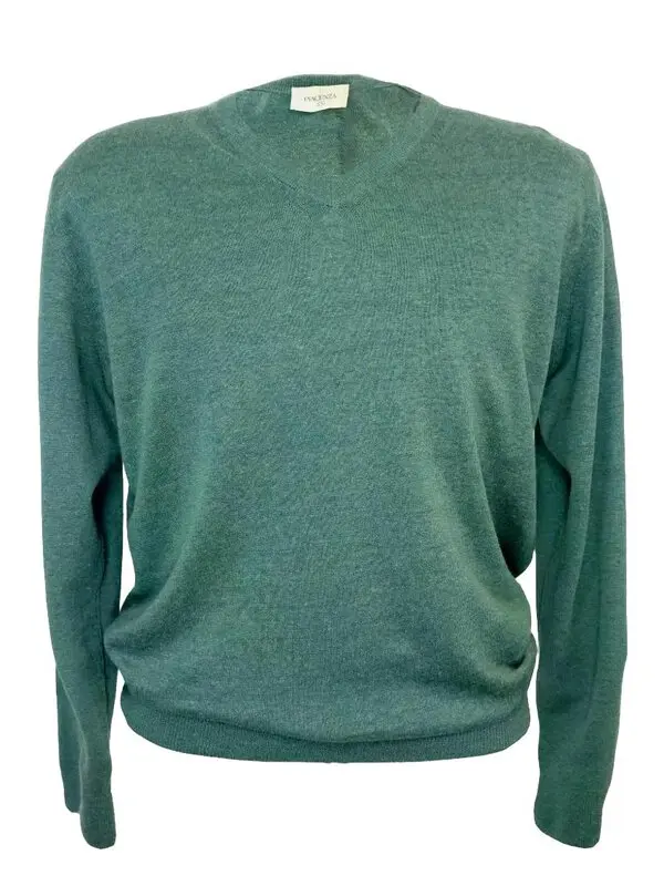 PIACENZA CASHMERE 1733 Fine-gauge V-neck Sweater - Green