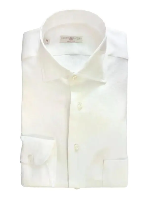 Luciano Barbera Point-collar Linen Shirt - White