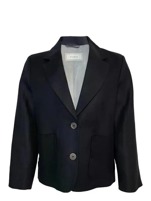 Peserico Linen Notched-lapel Jacket - Black
