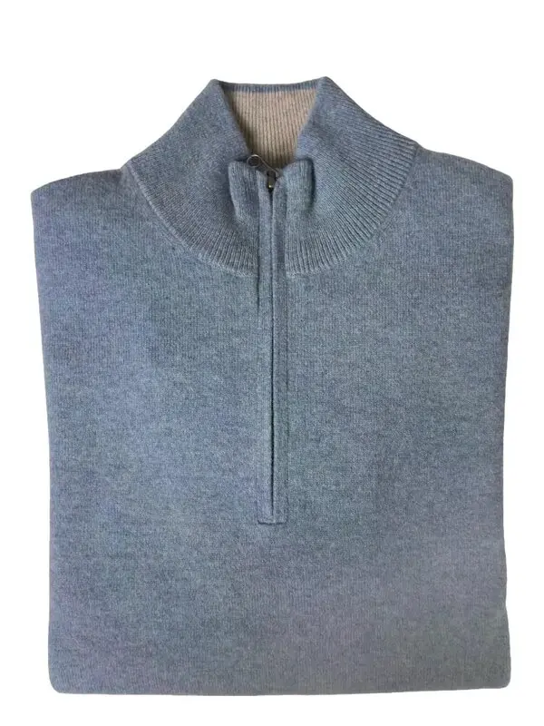 Hartford Quarter-zip Knit Sweater - Blue