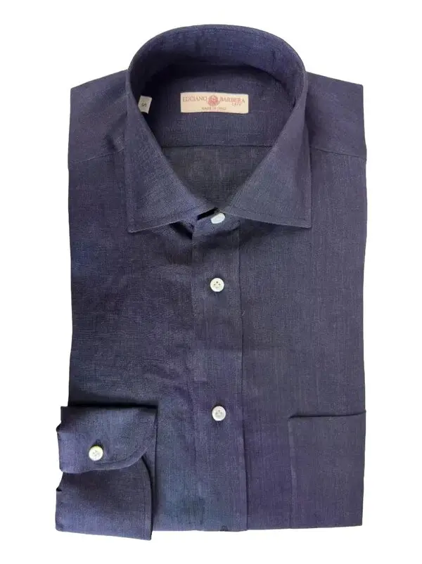 Luciano Barbera Linen Shirt - Blue