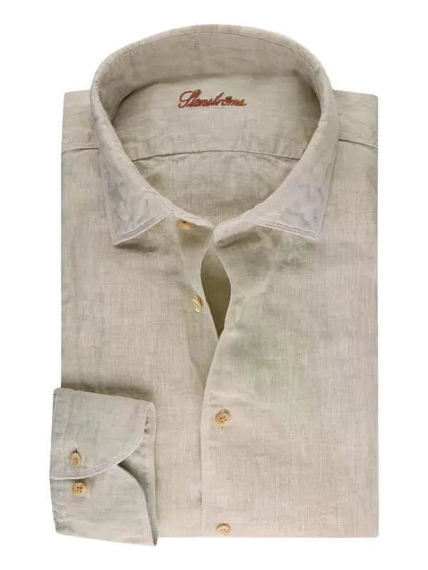 STENSTROMS Cut-away Collar Shirt - Neutrals