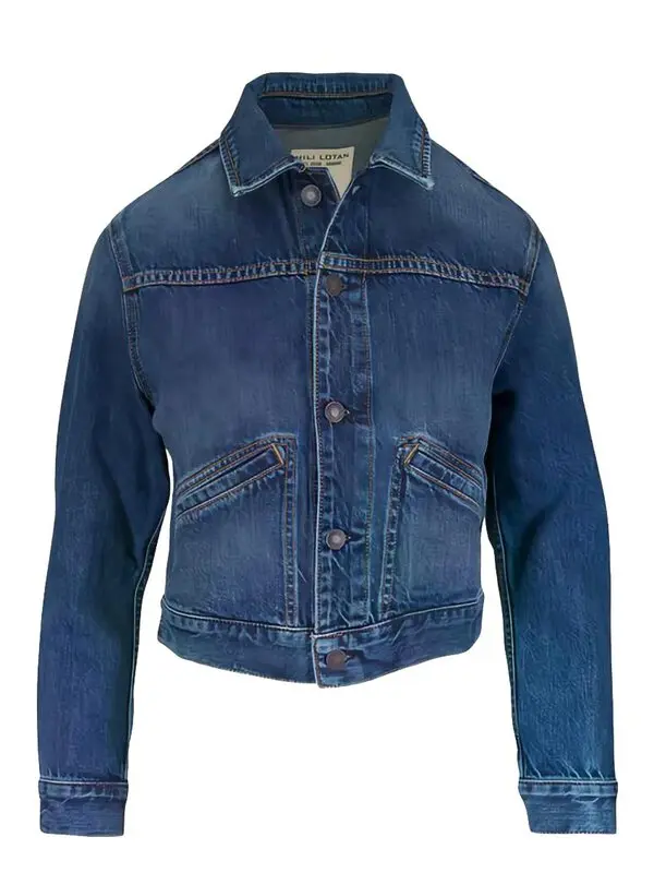 NILI LOTAN Carly Simon Contrast-stitch Denim Jacket - Blue