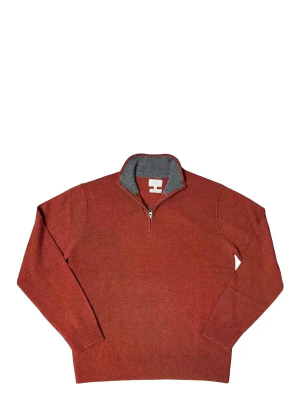 Hartford Quarter-zip Fine Knit Sweater - Red
