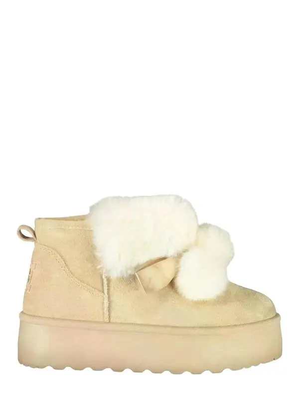 LAURA BIAGIOTTI Faux-fur Pompom-detail Ankle Boots - Neutrals