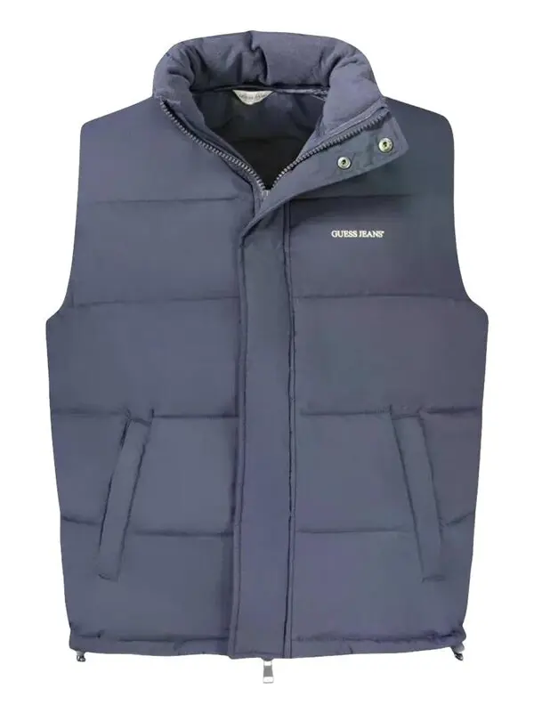 Guess Quilted High-neck Gilet - Blue