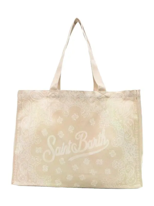 MC2 SAINT BARTH Paisley-print Beach Bag - Neutrals