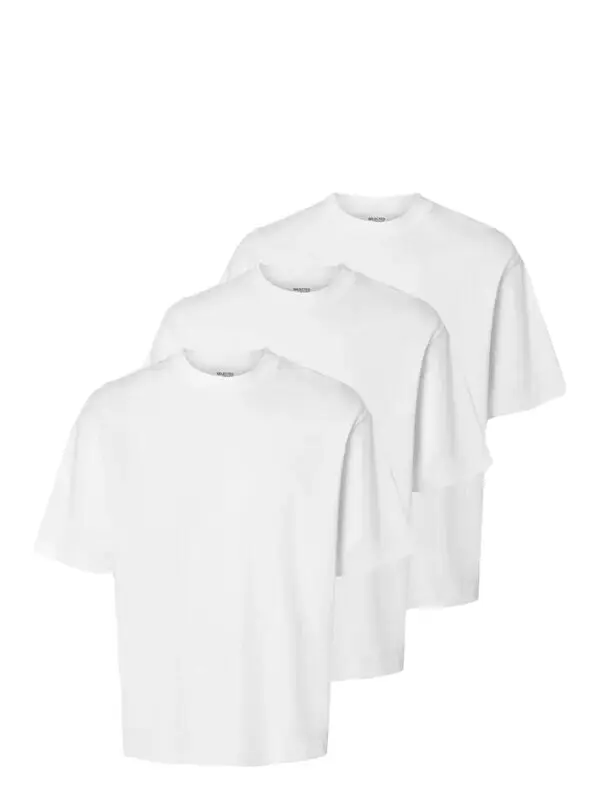 SELECTED 3 Pac Loose-fit T-shirt - White