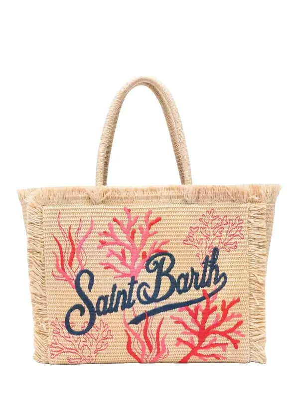 MC2 SAINT BARTH Embroidered Tote Bag - Neutrals