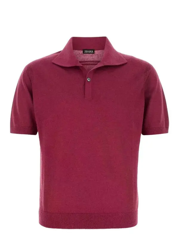 Zegna Knitted Polo Shirt - Red