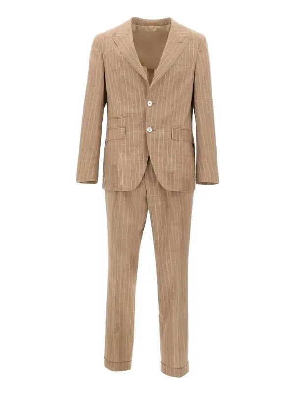 BOSS Pinstriped Suit - Neutrals