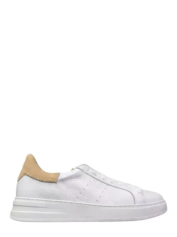 CALCE Paneled Leather Sneakers - White