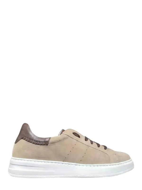 CALCE Panelled Suede Sneakers - Brown