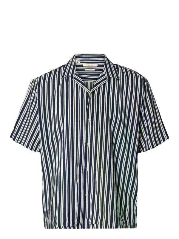 SELECTED Striped Short-sleeve Shirt - Blue