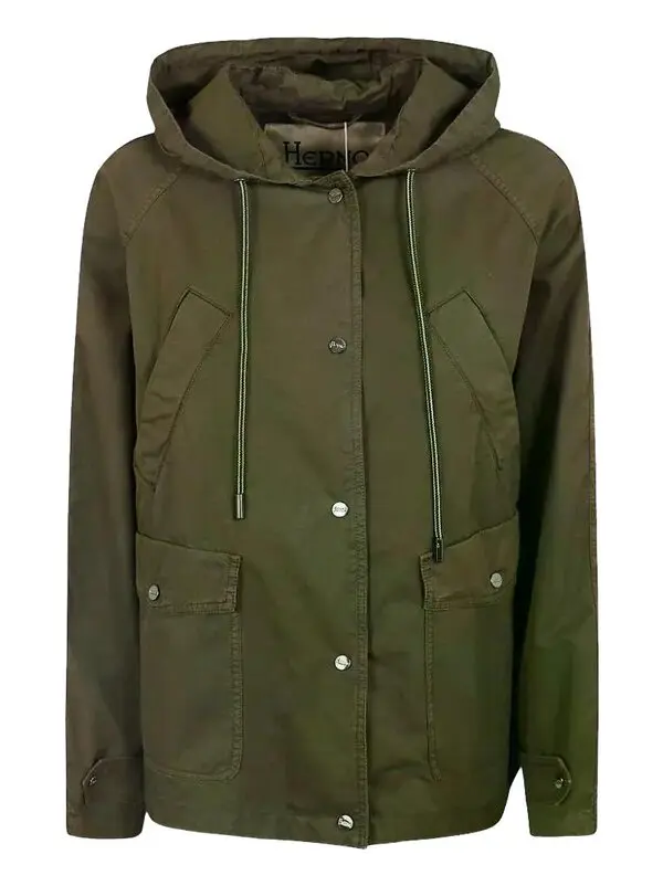 Herno Hooded Drawstring Jacket - Green