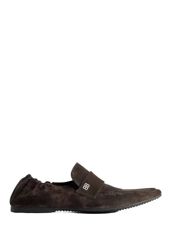 Balenciaga Palermo Bb Logo-plaque Loafers - Brown