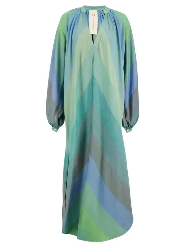 MARRAKSHI LIFE Touareg Striped Dress - Green