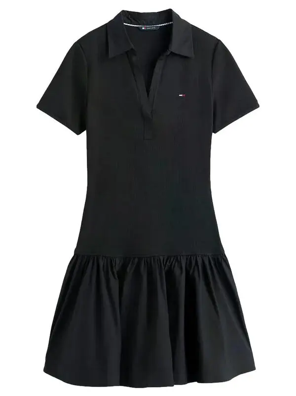Tommy Hilfiger Ruffled Polo Dress - Black