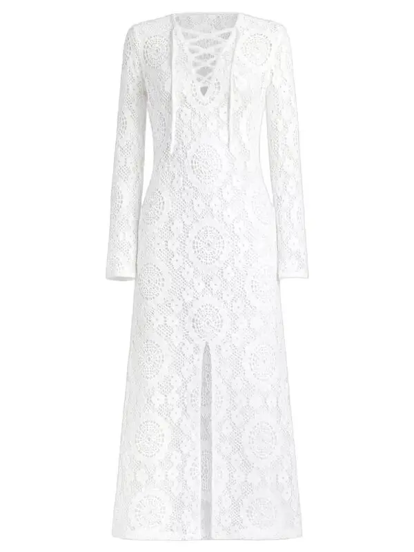 Simkhai Floral-lace Crochet-knit Dress - White