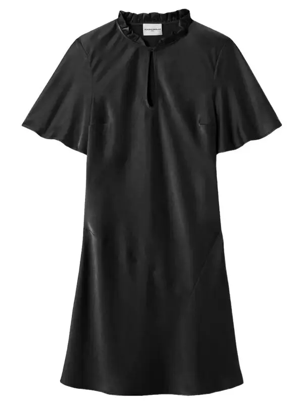 Claudie Pierlot Ruffled Keyhole-detail Dress - Black