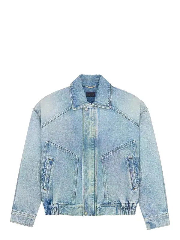 Saint Laurent Acid-wash Denim Jacket - Blue