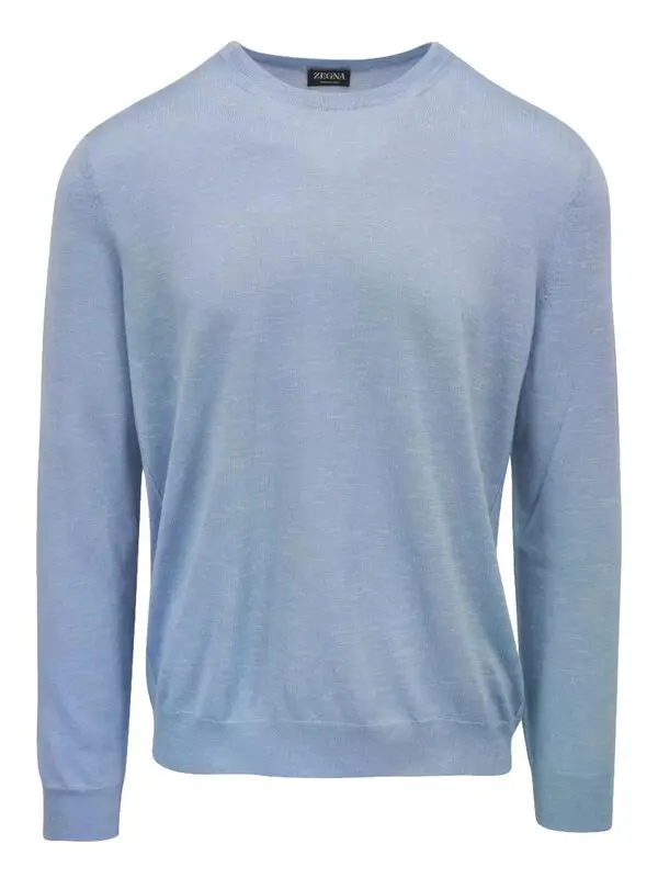 Zegna Fine-knit Crew-neck Sweater - Blue