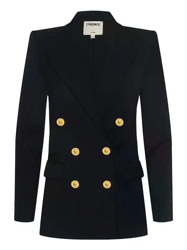 L'Agence Double-breasted Oversized Blazer - Black