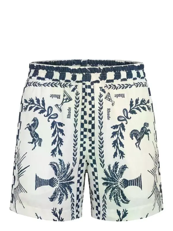Rhude Graphic-print Drawstring Shorts - White