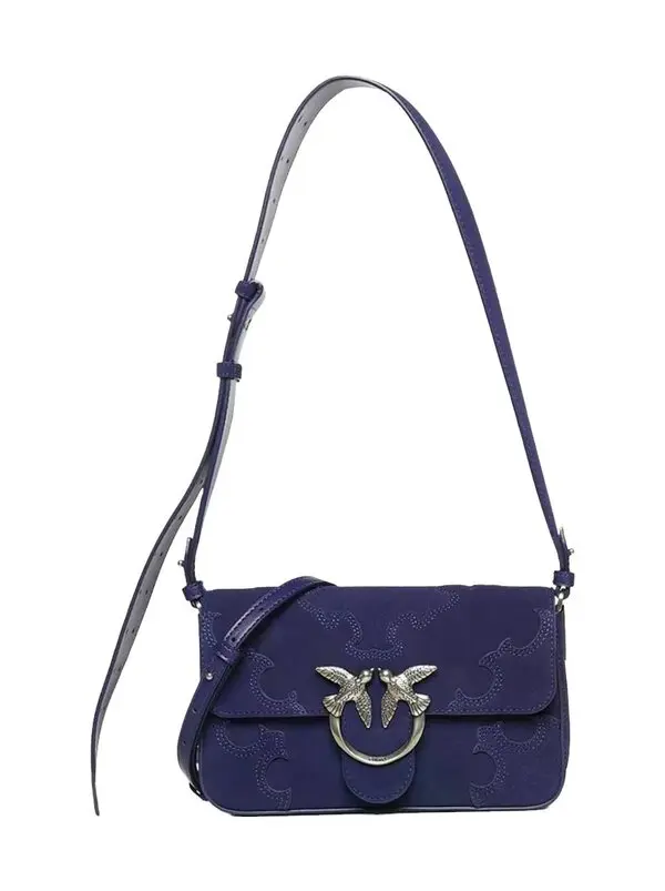Pinko Love Birds Plaque Crossbody Bag - Blue
