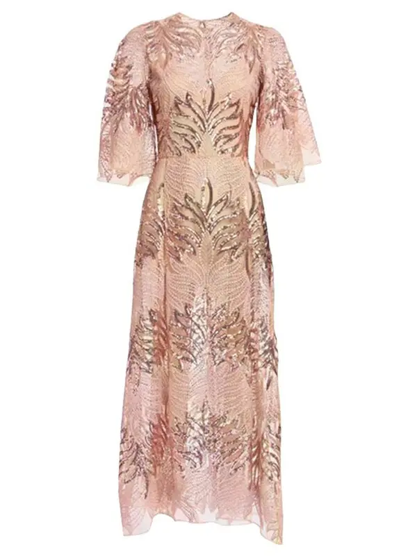 Elie Saab Butterfly-sleeve Midi Dress - Pink