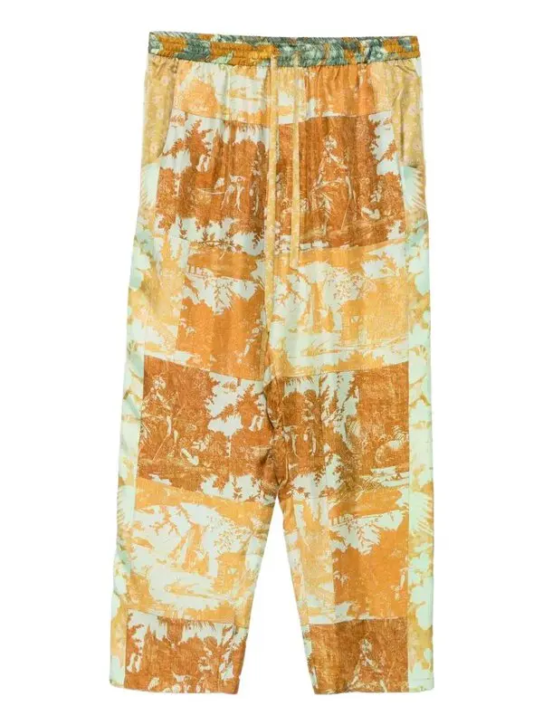 PIERRE-LOUIS MASCIA Toile De Jouy-print Trousers - Orange