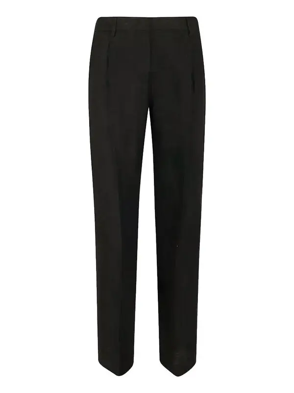 LARDINI Linen Tailored Trousers - Black