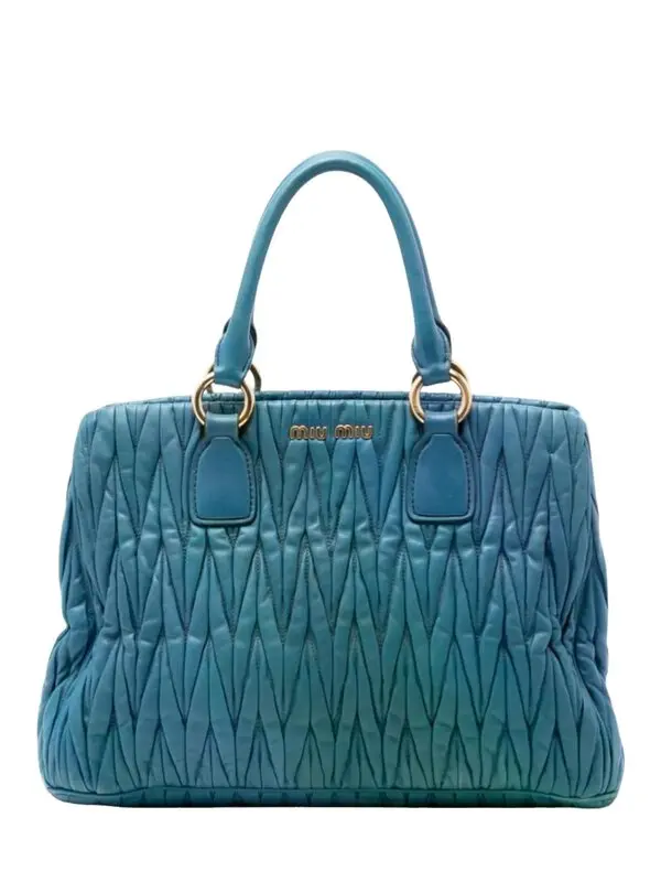 Miu Miu 2010 Matelasse Nappa Satchel - Blue