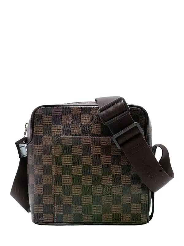 LOUIS VUITTON 2009 Damier Ebene Olav Pm Crossbody Bag - Brown