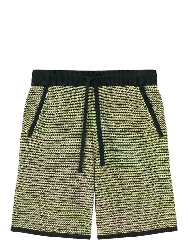 Nanushka Striped Knitted Shorts - Yellow