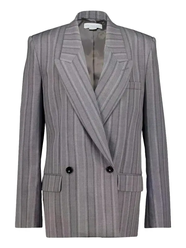 Stella McCartney Waisted-fit Pinstripe Jacket - Grey