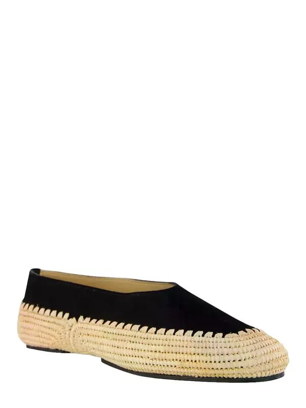Gabriela Hearst Strength Suede Raffia Loafers - Neutrals