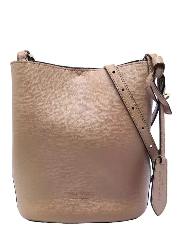 Burberry Leather Lorne Bucket Bag - Brown