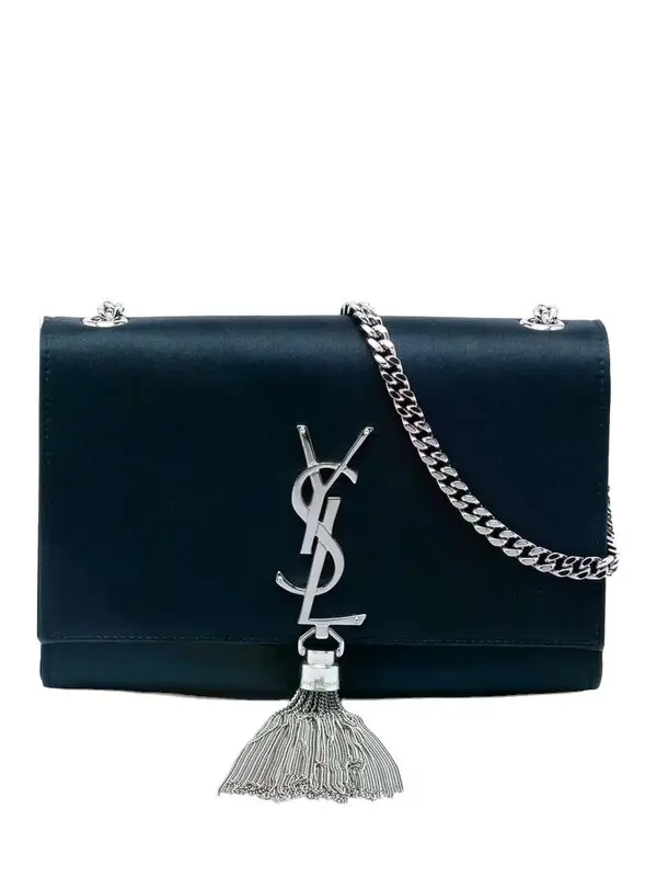 Saint Laurent 2017 Small Monogram Kate Tassel Crossbody Bag - Blue