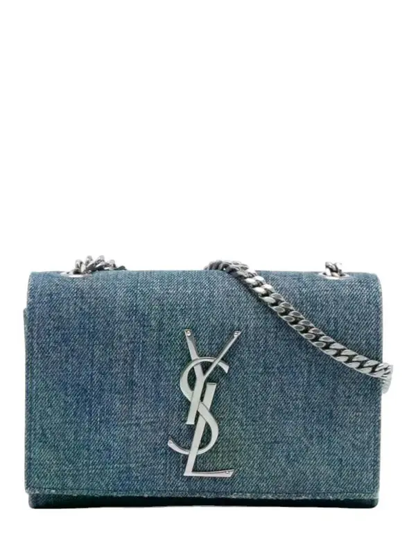Saint Laurent Small Denim Monogram Kate Crossbody Bag - Blue